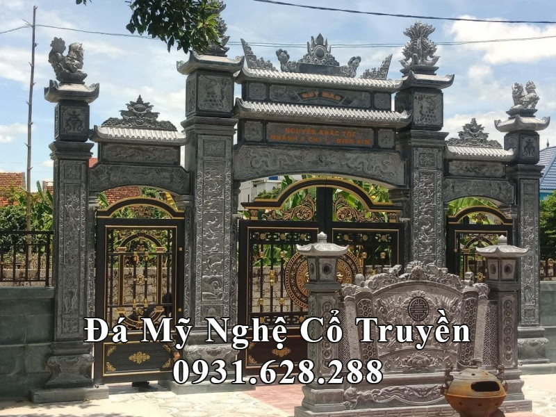 Mẫu Cổng đá Chùa đẹp - Đá Mỹ Nghệ Cổ truyền - Lăng Mộ đá, Mộ đá đẹp, Cột đá